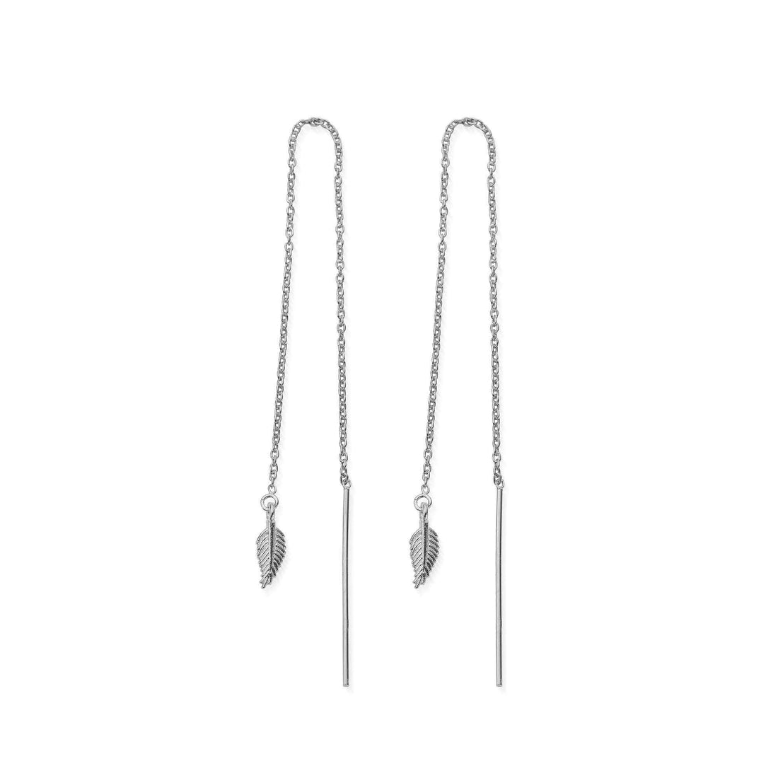 Feather Of Courage Pull Through Earrings | Threader Earrings – ChloBo UK