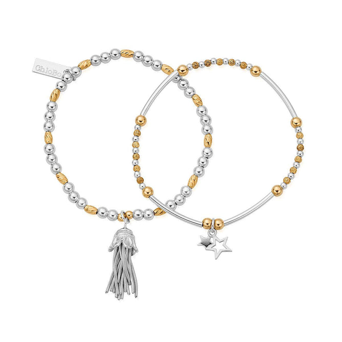 Mixed Metal Inset Star Anklet | ChloBo – ChloBo UK