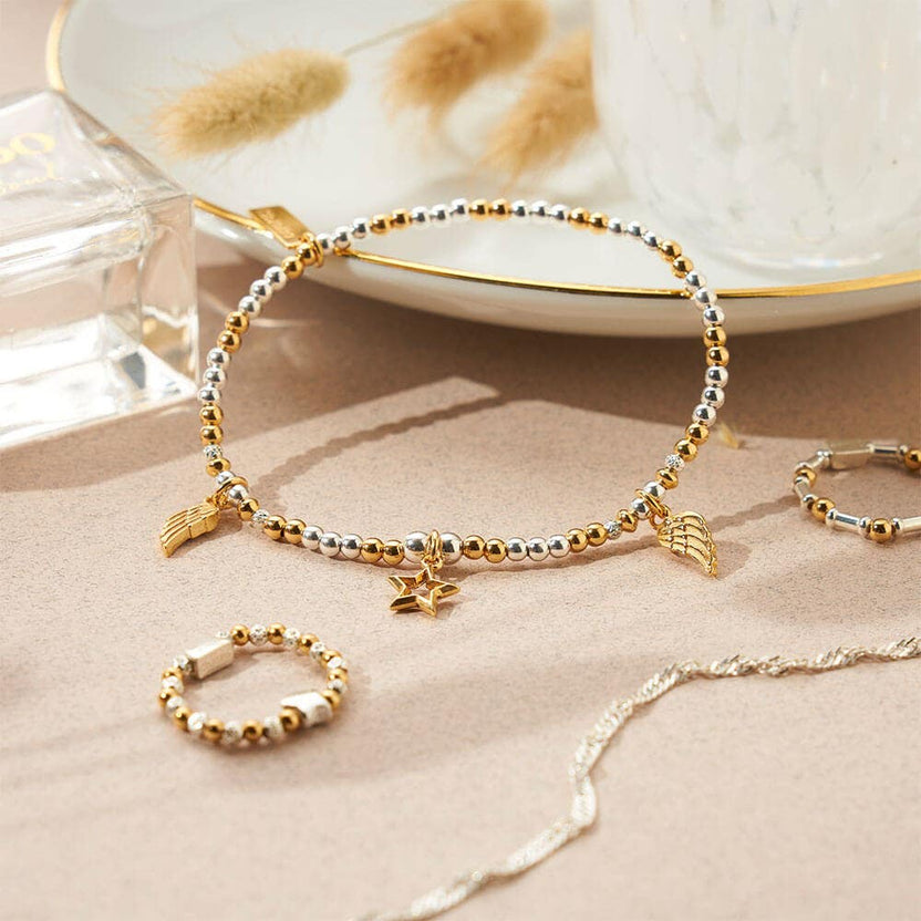 Mixed Metal Inset Star Anklet | ChloBo – ChloBo UK