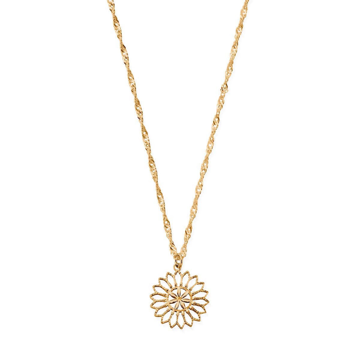 Twisted Rope Chain Flower Mandala Necklace | ChloBo – ChloBo UK